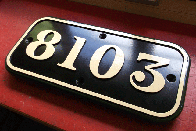 Reproduction GWR Cabside Plate 8103 | eightyone-e-repro