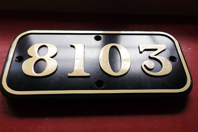 Reproduction GWR Cabside Plate 8103 | eightyone-e-repro