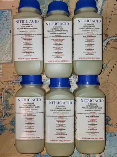 6 Pack, Nitric Acid 70% ACS Laboratory Grade, ACS Reagent, 1 Lt Plastic ...