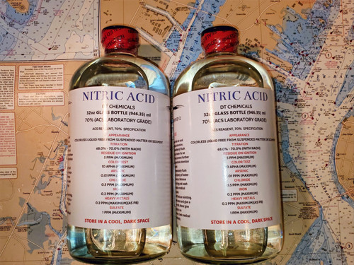 2 Pack,Nitric Acid, 70% ACS Laboratory Grade, ACS Reagent 32oz Glass ...