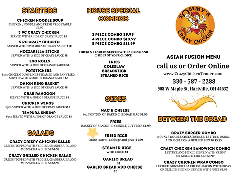 Menu PDF | Crazy Chicken