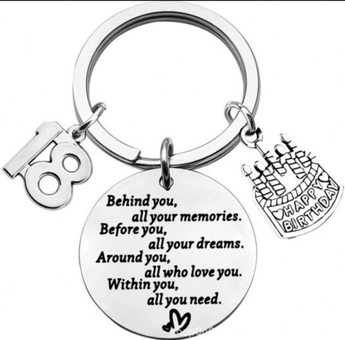 Silver 18th Birthday Keychain | Dreampulseza