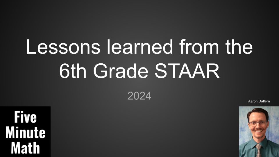 Lessons learned from the 2024 6th Grade Math STAAR
