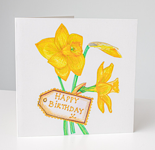 Personalised Birthday Card - Daffodils Design | Trinkette