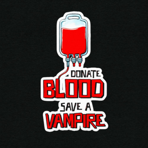 Donate Blood Save A Vampire Transfusion Short sleeve t-shirt | Mass ...