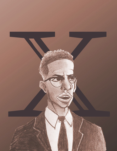 Malcolm X Caricature | HillMattox Art & Des