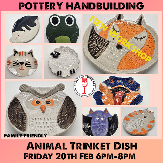 Friday 20th Feb Hand building Animal Trinket Dish 6pm-8pm | Paint The ...