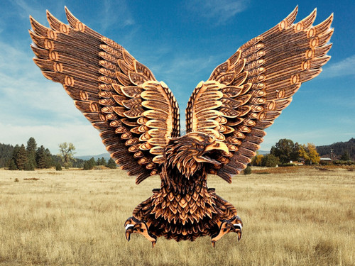 Large 420mm Eagle Wooden Art - Laser-Cut, Detailed Craftsmanship ...