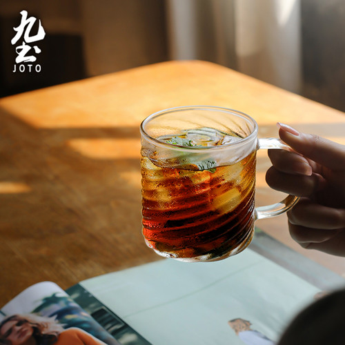 JOTO Glass Water Cup High Borosilicate with Handle CUPR0607 | Joto Ceramics