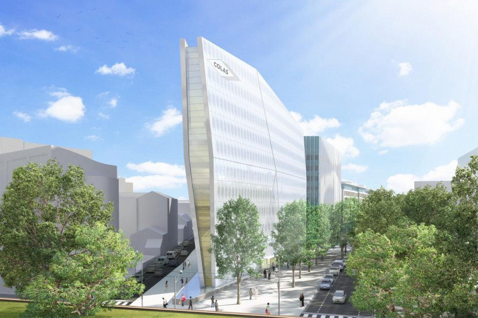 Visite du futur siège social de Colas avec Bouygues Immobilier