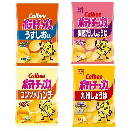Calbee Potato Chips Japanese Flavor Set – 4-Pack Selection | Japan Shop ...