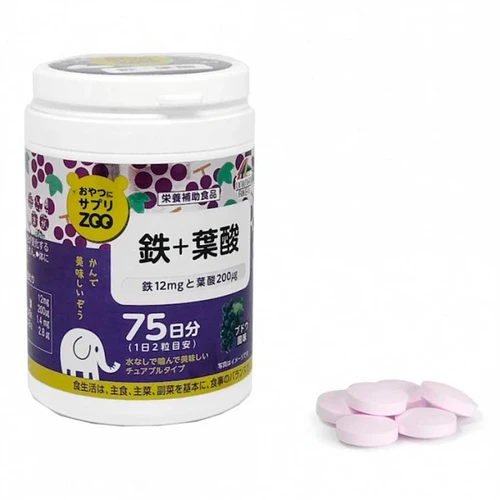 Iron + Folic Acid Unimat Zoo Chewabletablets 75 days | Japan Shop Fuji
