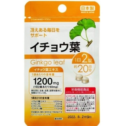 Ginkgo Biloba - Ginkgo Leaf Extract, 40 Tablets for 20 Days | Japan ...