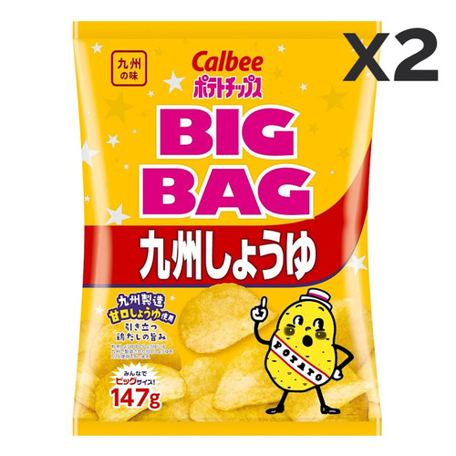 Calbee Potato Chips Big Bag – Kyushu Soy Sauce Flavor (147g x 2 Bags ...