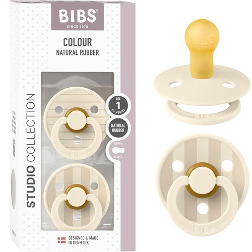 BIBS Natural Rubber Pacifier – Ivory/Vanilla | Set of 2 | COLOUR STUDIO ...