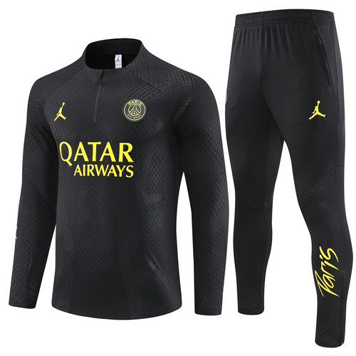 PSG Black & Yellow 1/4 Zip Tracksuit | KitGoalHQ