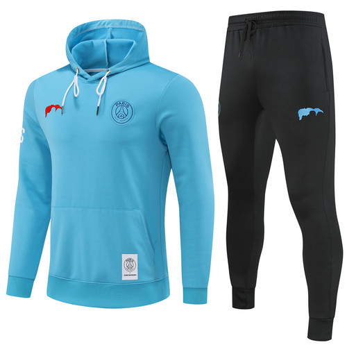 PSG Bright Blue Hooded Tracksuit | KitGoalHQ
