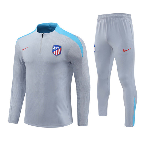 Atletico Madrid Grey Blue 1/4 Zip | KitGoalHQ