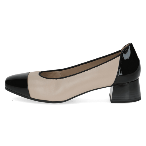 CAPRICE DARIA COURT SHOE IN BEIGE & BLACK | House of Heels
