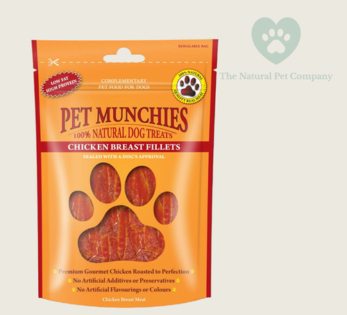 Pet Munchies Chicken Breast Fillets Dog Treats100g | Natural Pet Company