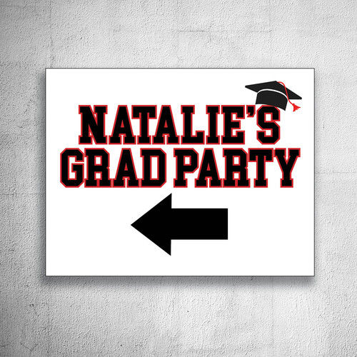 Grad Party Sign with Arrows | Graphic Roots