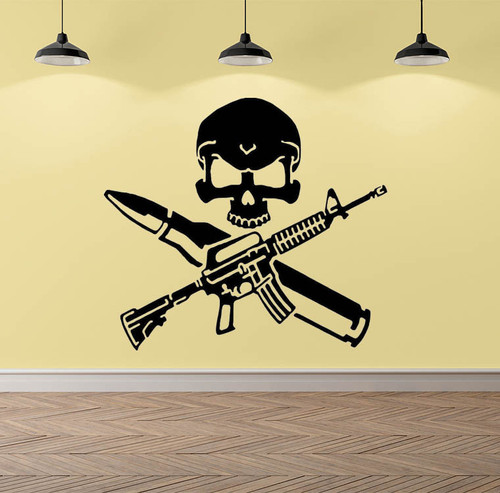 Guns - AR15 and Ammo Skull - Sticker | Yellowstone Decals
