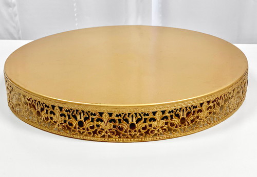 16" Low Gold Victoria Wedding Plateau | sweet-art-bake-shop
