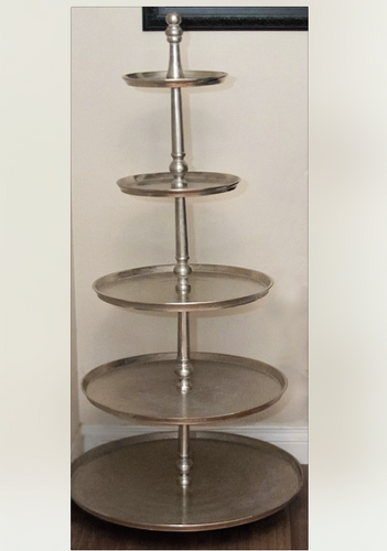 5 Tier Silver Tiered Dessert Stand | sweet-art-bake-shop