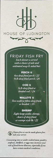 Menu | House of Ludington