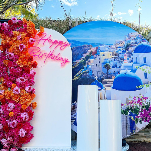 Santorini Backdrop Hire | Pretty As a Picture
