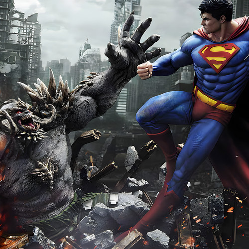 Superman Vs Doomsday (Jason Fabok) Deluxe Ultimate Museum Masterline 1/ ...
