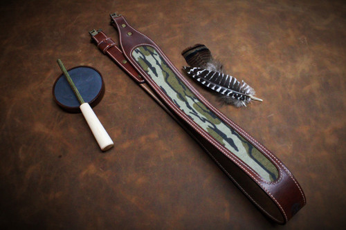 Mossy Oak Bottomland Camo Inlay Leather Shotgun Sling | Huckleberry ...