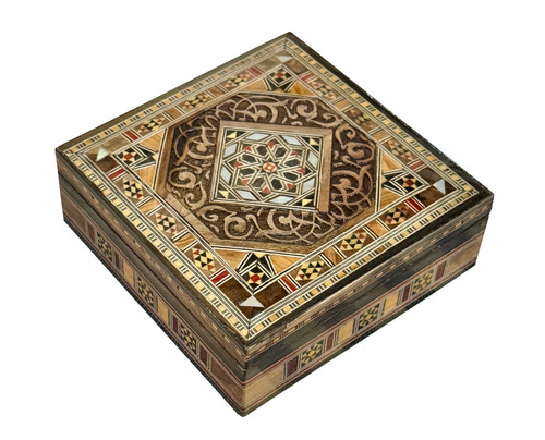 #B09 Syrian Mosaic inlay box | Alkhayat Furniture