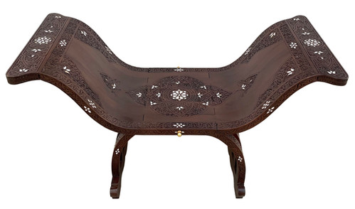Hand-carved Syrian bench #2353 | Alkhayat Furniture