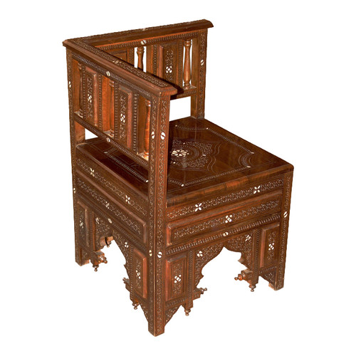 Carved Moroccan Style corner chair #1049 | Alkhayat Furniture