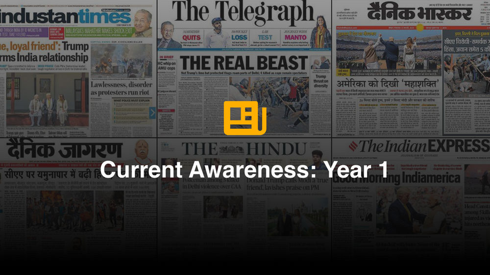 Current Awareness: 1st Year | FinnacleShahClasses