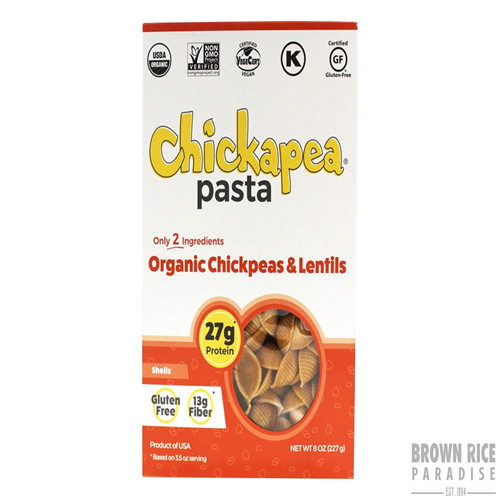 Chickapea Pasta Organic Chickpea & Lentils Pasta Shells, 8 OZ | Brown ...