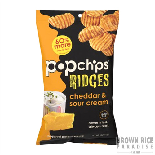 Popchips Popped Chip Snack Ridges Cheddar & Sour Cream, 5 OZ | Brown ...