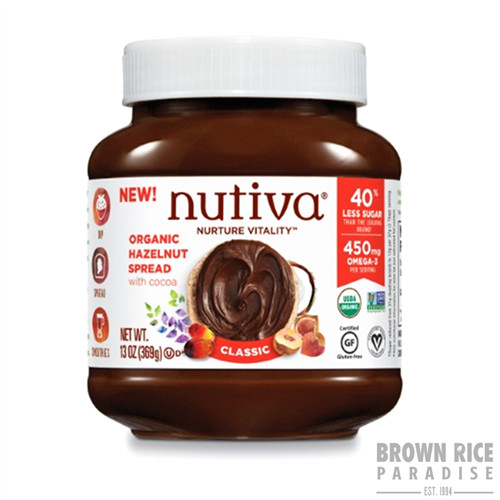 Nutiva Organic Classic Hazelnut Spread with Cocoa, 13 OZ | Brown Rice ...