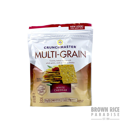 Crunchmaster Multi-Grain Crackers White Cheddar, 4 OZ | Brown Rice Paradise