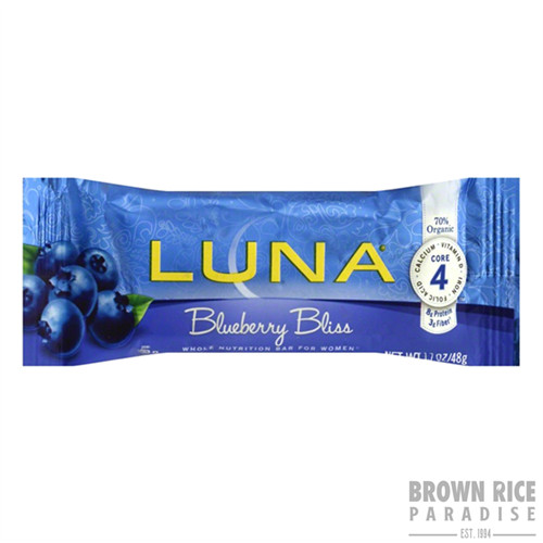 Luna Organic Blueberry Bliss Bar for Women, 1.69 OZ | Brown Rice Paradise
