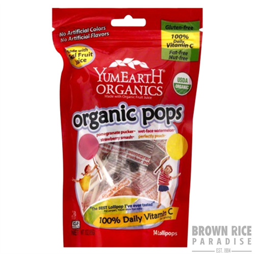YumEarth Organic Lollipops Assorted Fruit, 3 OZ | Brown Rice Paradise