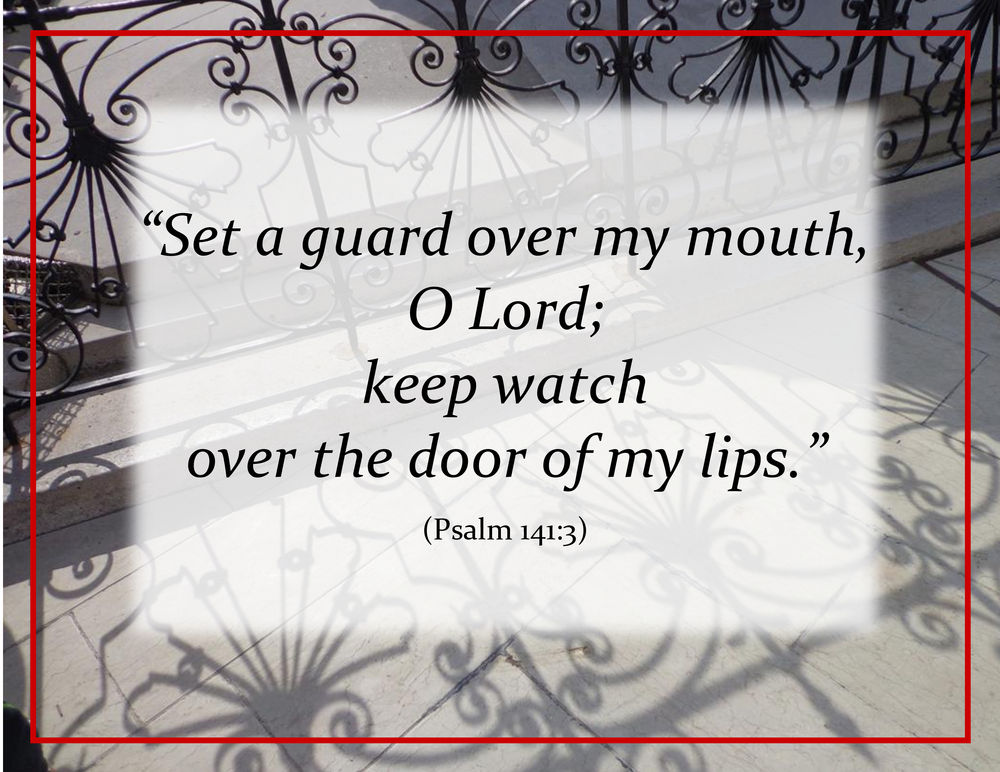 "Set a guard over my mouth, O Lord" (Psalm 141:3)