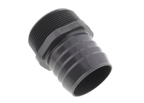 2" PVC Barbed Insert Male Adapter (MIPT x Insert) | Mecca Supply