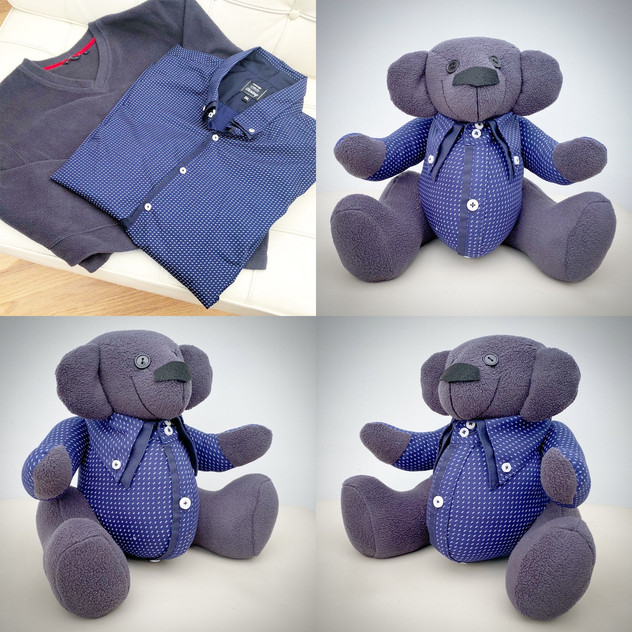 Memory Bears made from loved ones clothes.