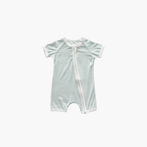 EasyZip Premium Bamboo Zippies Bodysuit (Sage & White Stripes) | The ...