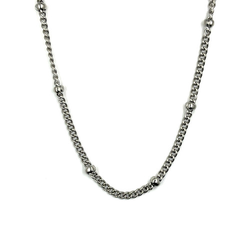 1.5mm Stainless Beaded Curb Chain | Freedom Clasp