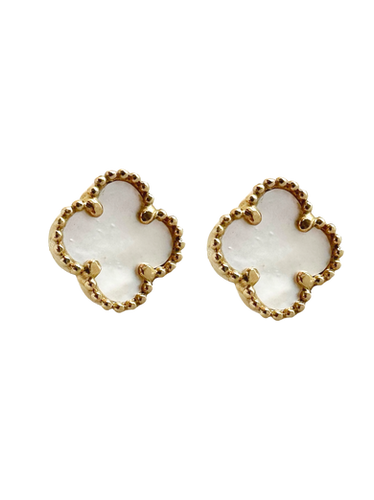 Aretes estilo Van Cleef Blancos | SENNORO