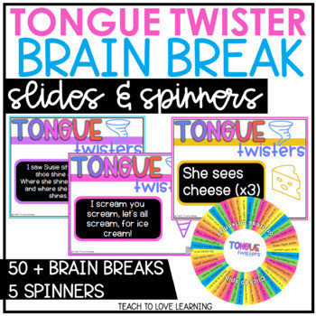 Tongue Twister Brain Break┃Tongue Twisters┃Tongue Twister Spinner ...