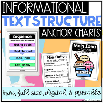 Informational Text Structure Anchor Charts | Non-fiction Text Structure ...